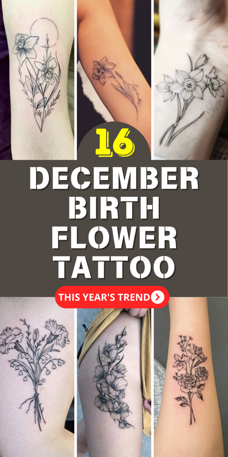 December Birth Flower Tattoo Ideas: Meaningful Narcissus and Holly ...