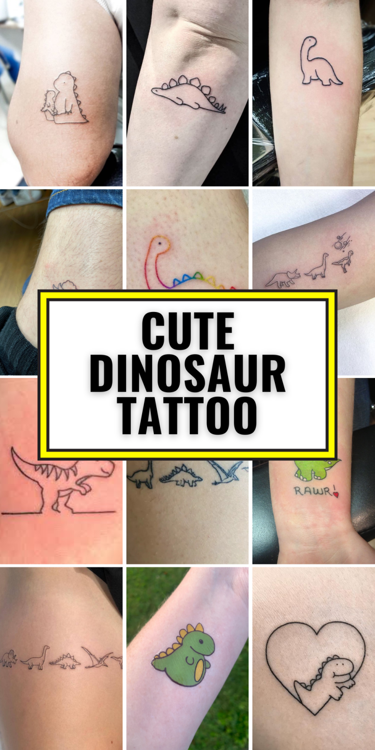 Cute Dinosaur Tattoo Ideas and Designs for Women, Friends, or Son with ...
