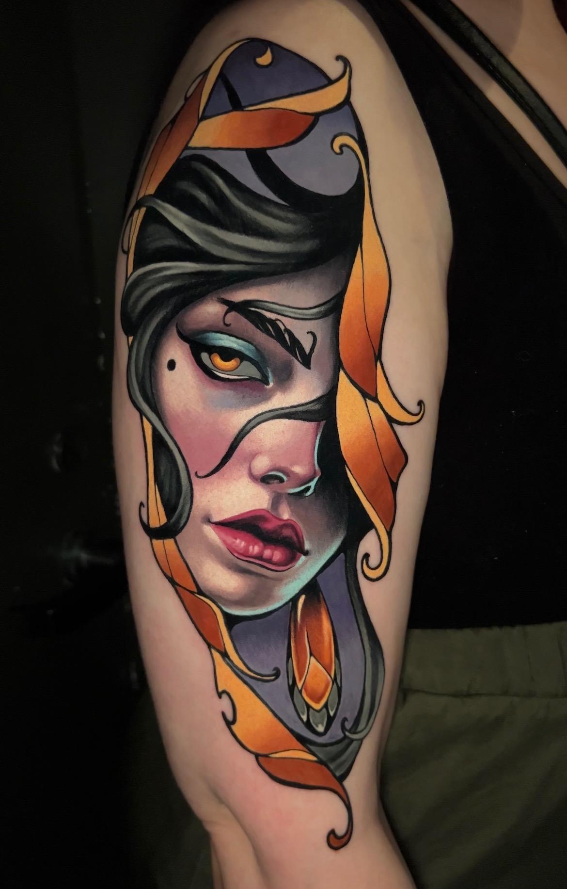 Woman Face Tattoo Design Ideas for Men and Women Featuring Realistic ...