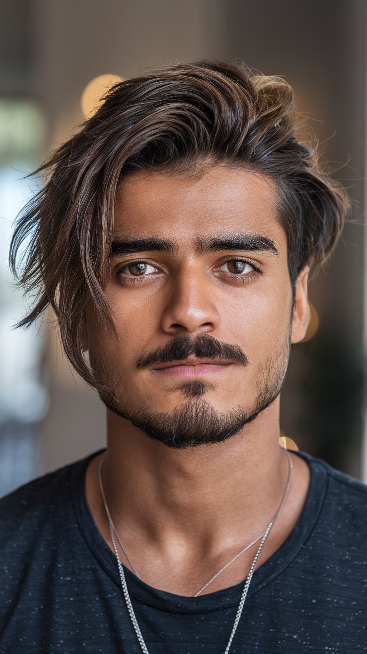 25 Long Hairstyles For Men 2025 With Curly, Straight, Wavy Hair, Beard ...