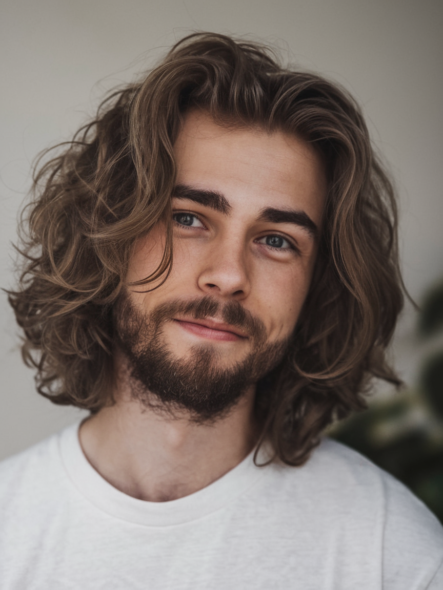 25 Long Hairstyles For Men 2025 With Curly, Straight, Wavy Hair, Beard ...