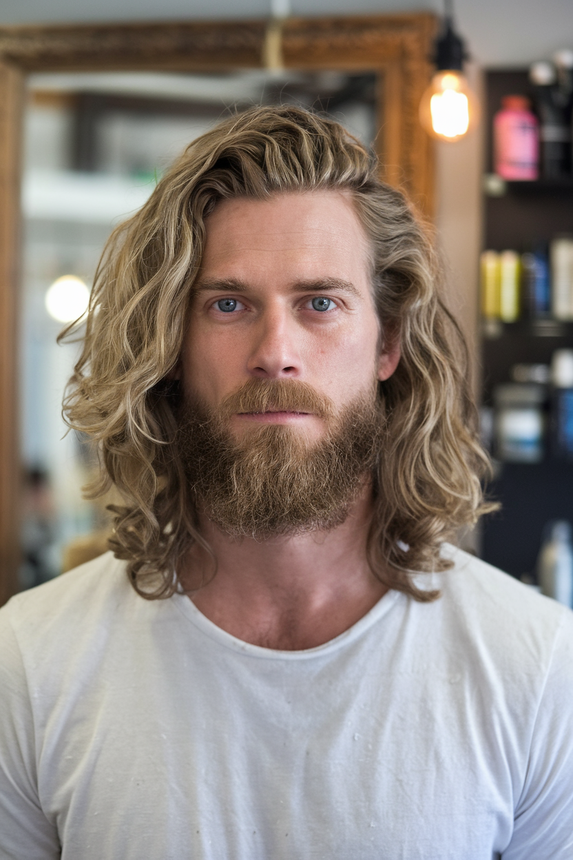 25 Long Hairstyles For Men 2025 With Curly, Straight, Wavy Hair, Beard ...