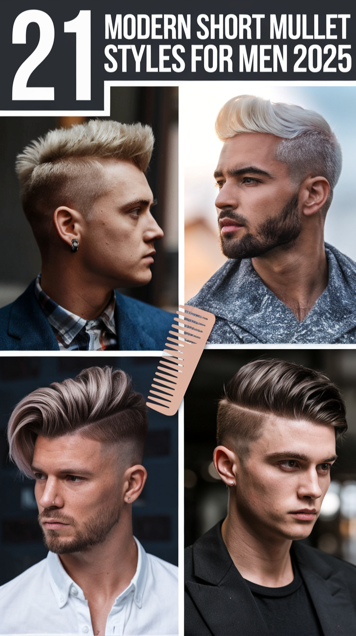 Short Mullet For Mens 2025: 21 Ideas Including Fade, Shaved Sides, Wolf ...