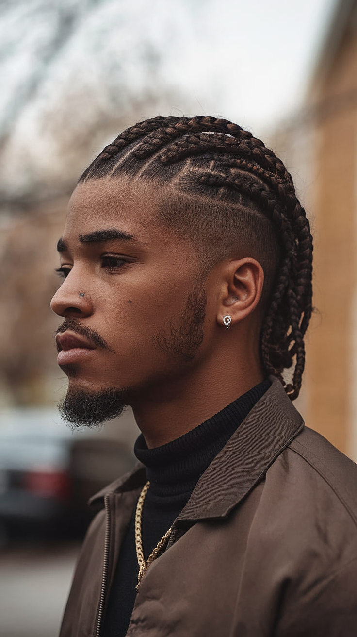 22 Braids Hairstyles For Black Men 2025 With Fade, Bun, Cornrows ...