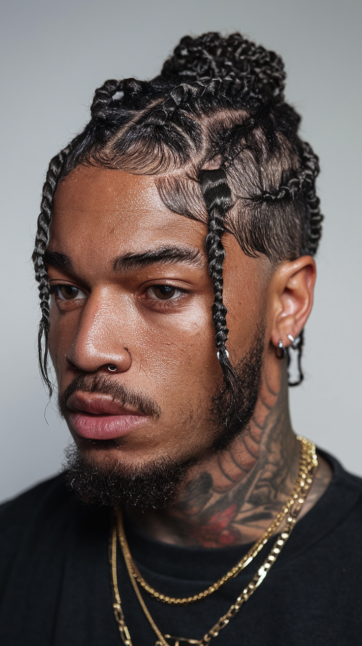 25 Cornrow Hairstyles For Men 2025 With Fade, High Top, Twists, Bun ...