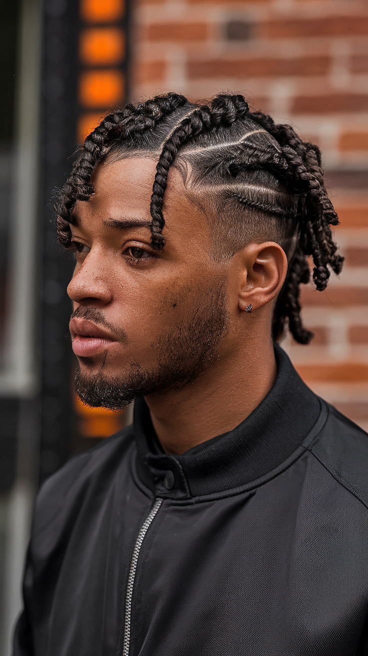22 Braids Hairstyles For Black Men 2025 With Fade, Bun, Cornrows ...