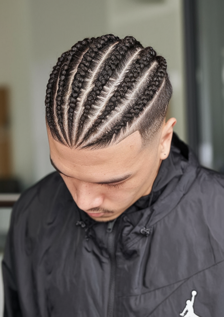 25 Male Braid Styles 2025 For Men With Fade, Cornrows, High Top, Twist ...