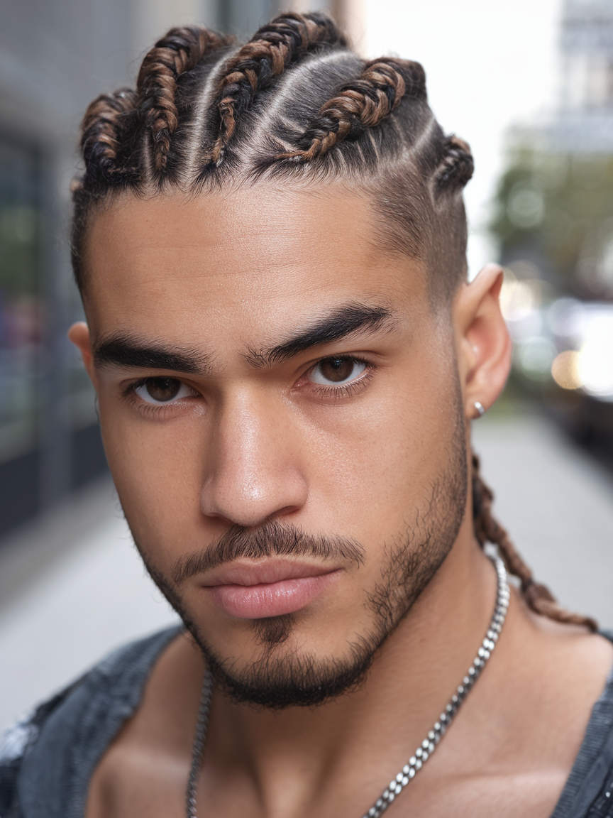 25 Cornrow Hairstyles For Men 2025 With Fade, High Top, Twists, Bun ...
