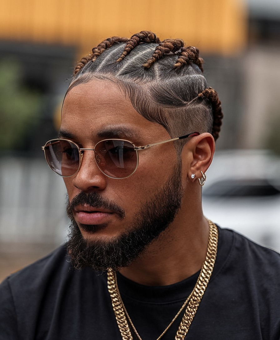 25 Cornrow Hairstyles For Men 2025 With Fade, High Top, Twists, Bun ...