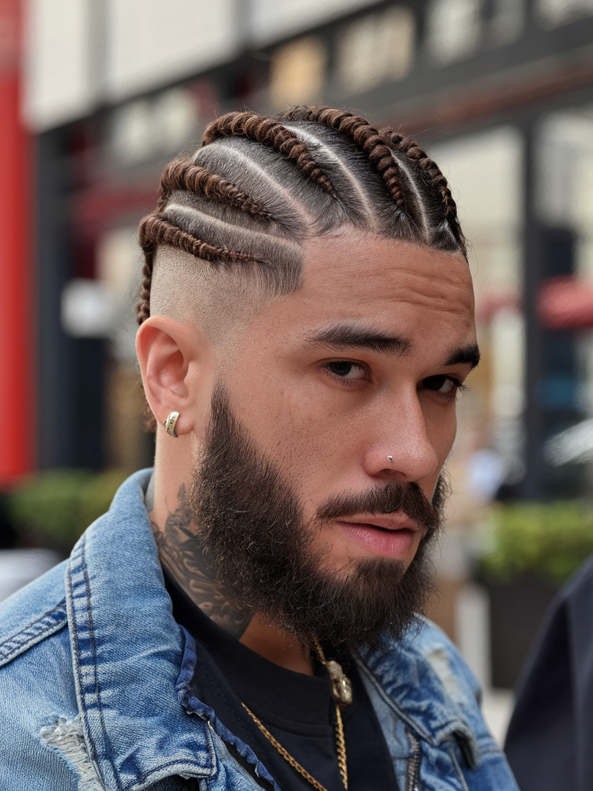 25 Cornrow Hairstyles For Men 2025 With Fade, High Top, Twists, Bun ...