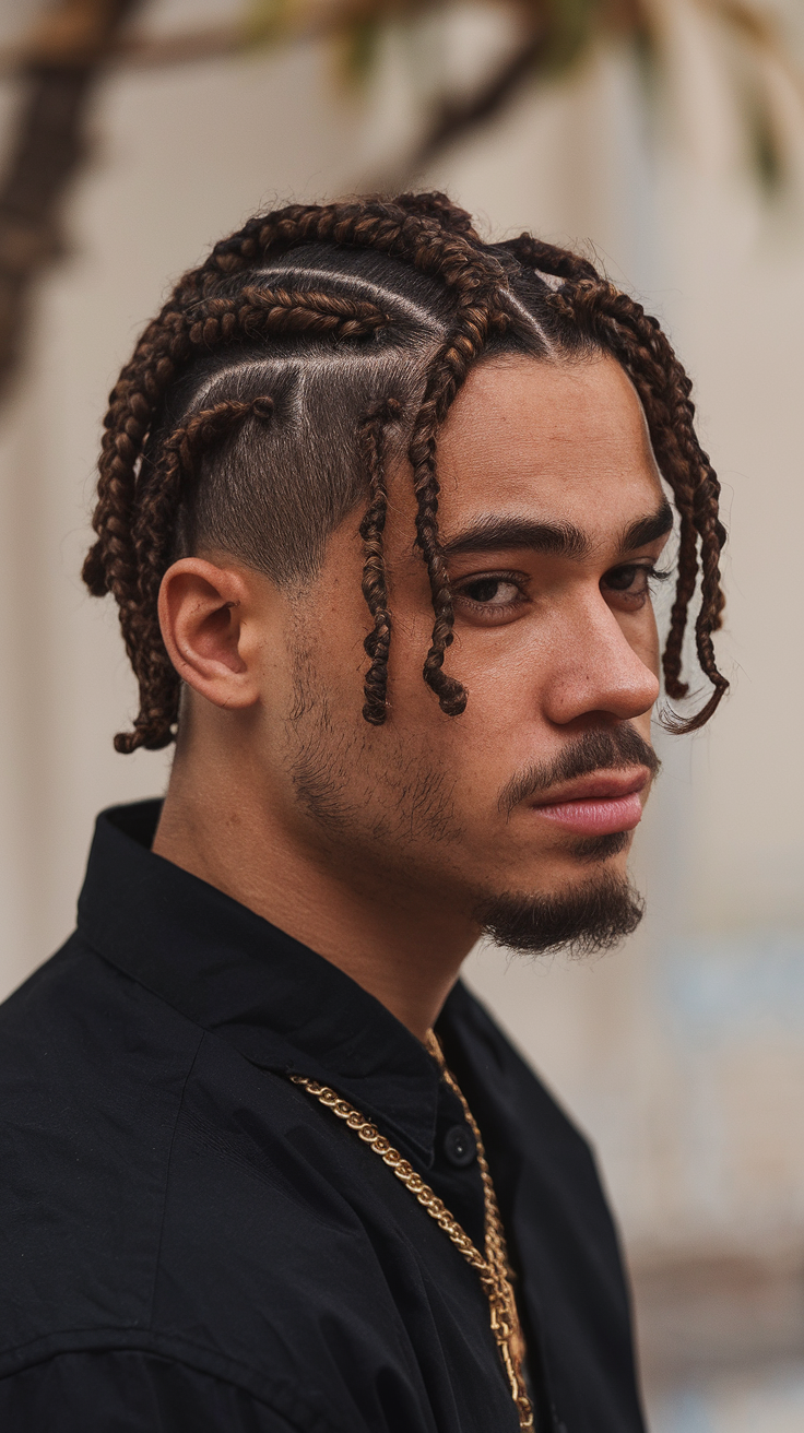 25 Male Braid Styles 2025 For Men With Fade, Cornrows, High Top, Twist ...
