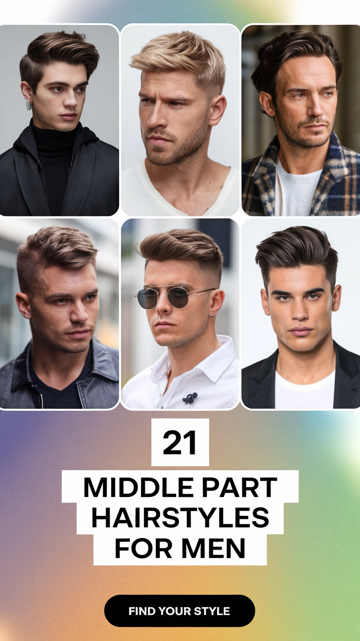Middle Part Hairstyles For Men 2025: 21 Trendy Ideas For Straight, Wavy ...