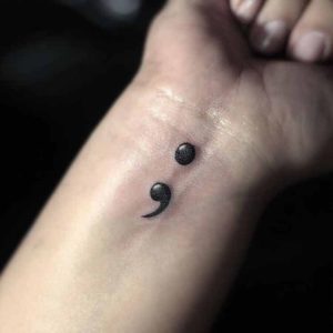 Semicolon Tattoos 2025: 20 Small Ideas With Butterfly, Sun, Star, Ocean ...