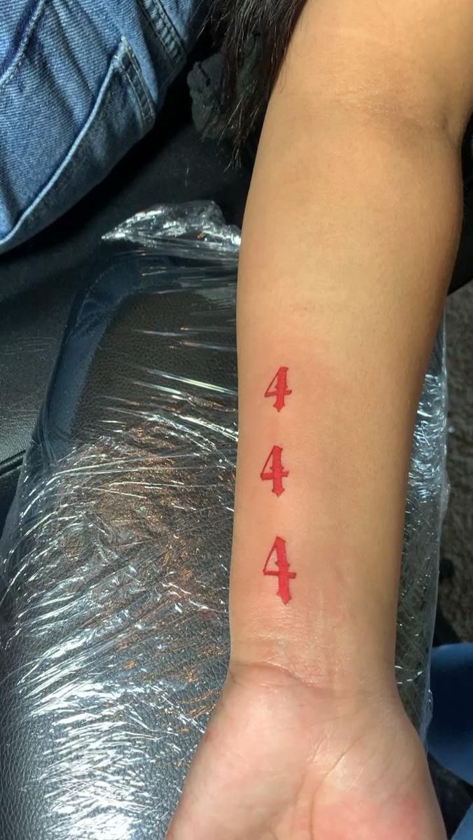 444 Tattoo Ideas 2025: 22 Unique Designs Including Angel Number, Fine ...