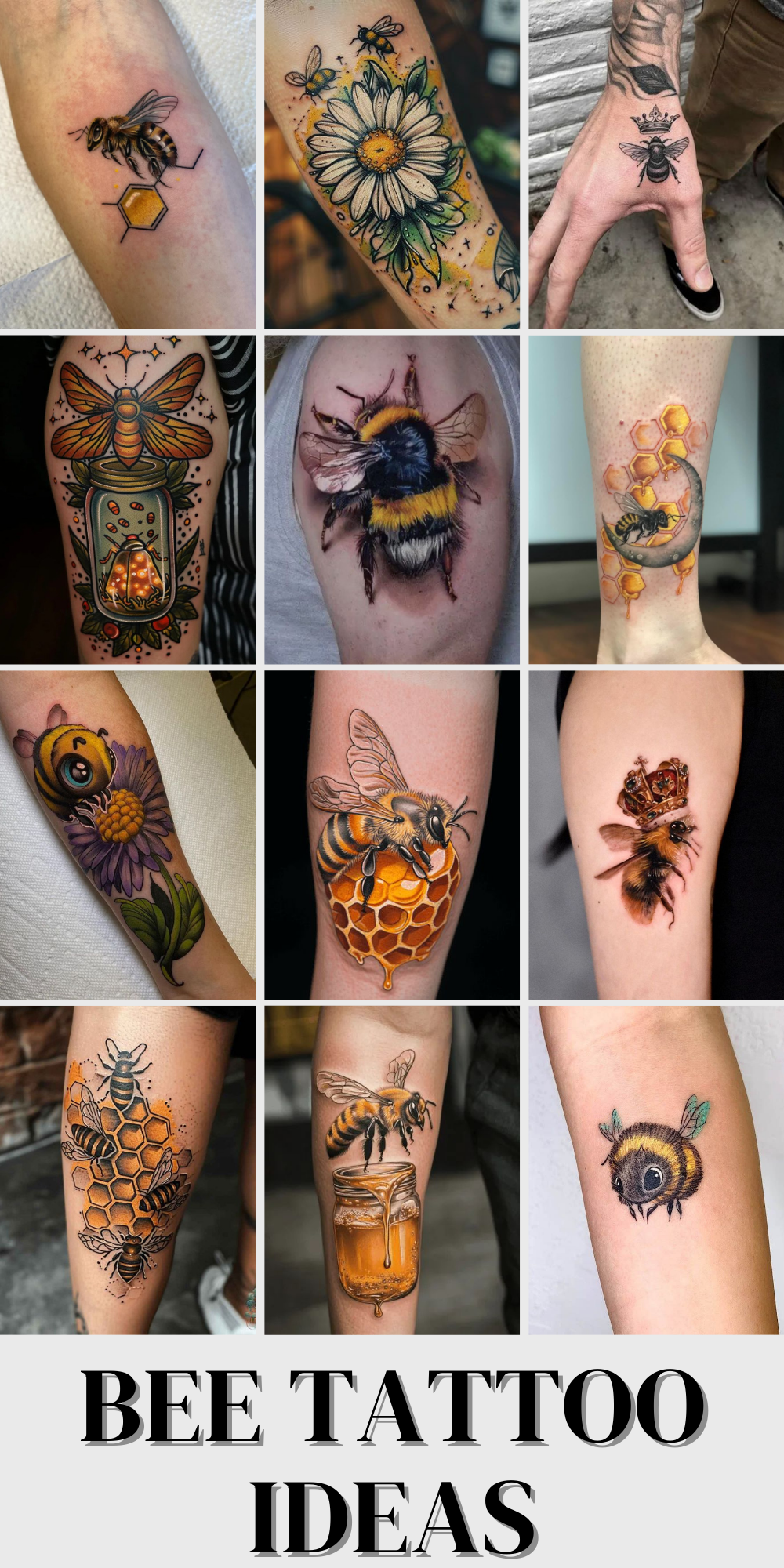 23 unique and dainty bee tattoo ideas 2025 for men in color, black and ...