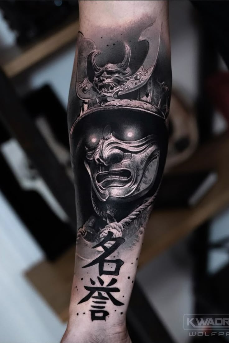 Oni Mask Tattoo 2025: 23 Design Ideas For Sleeve, Back, Leg, Hand ...