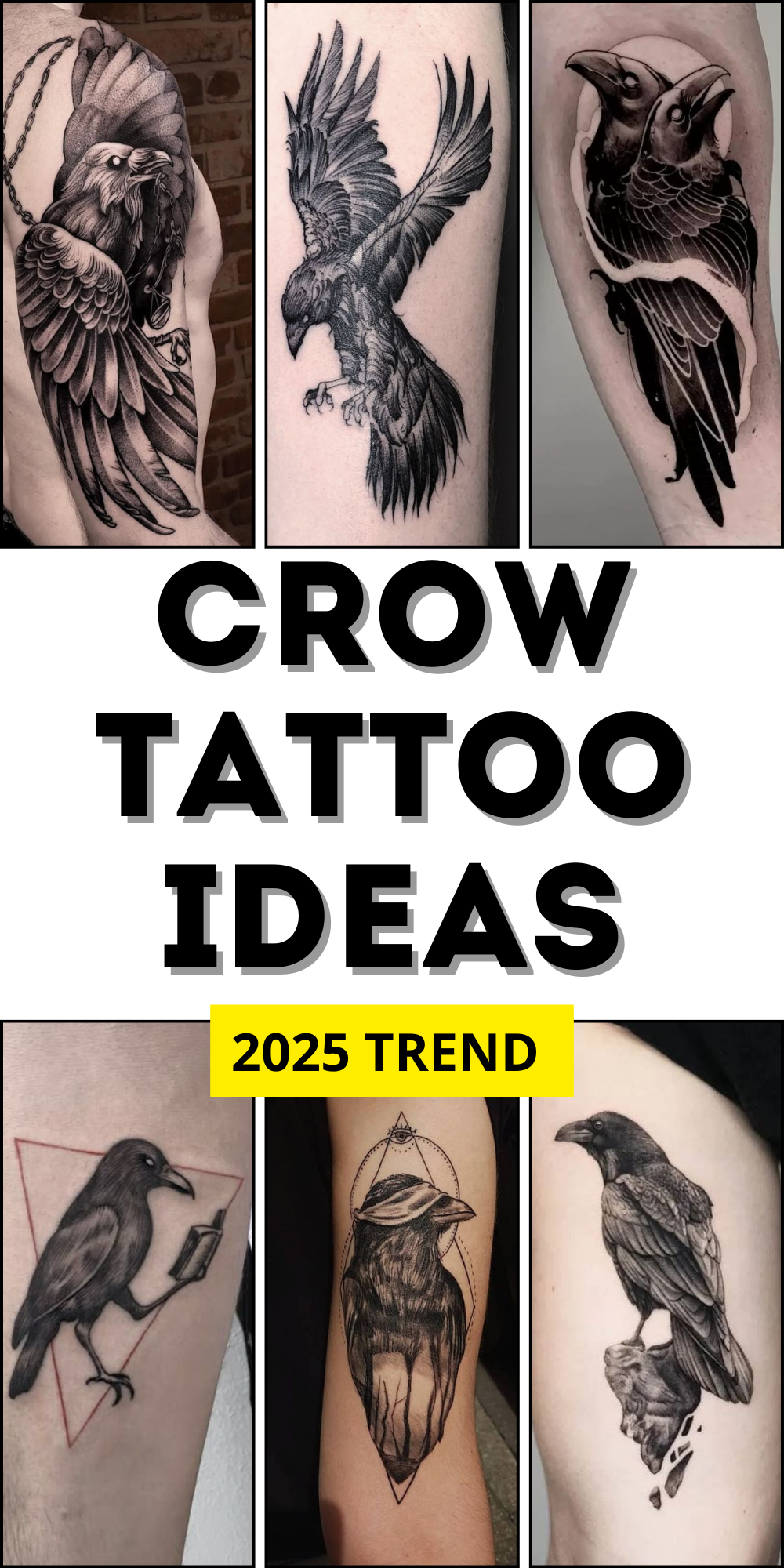 23 Crow Tattoo Ideas 2025 For Men With Dark, Gothic And Simple Styles ...