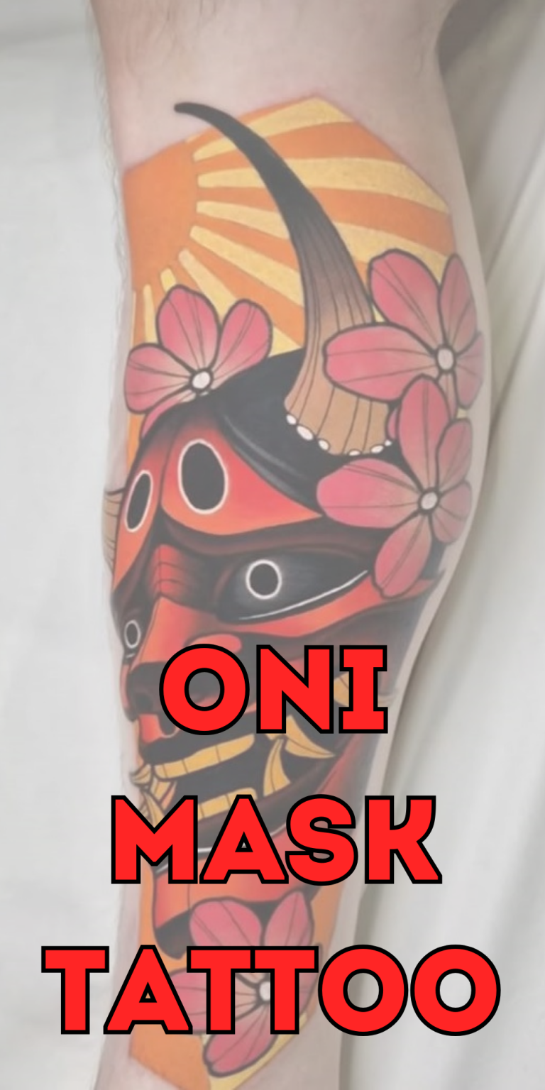 Oni Mask Tattoo 2025: 23 Design Ideas For Sleeve, Back, Leg, Hand ...