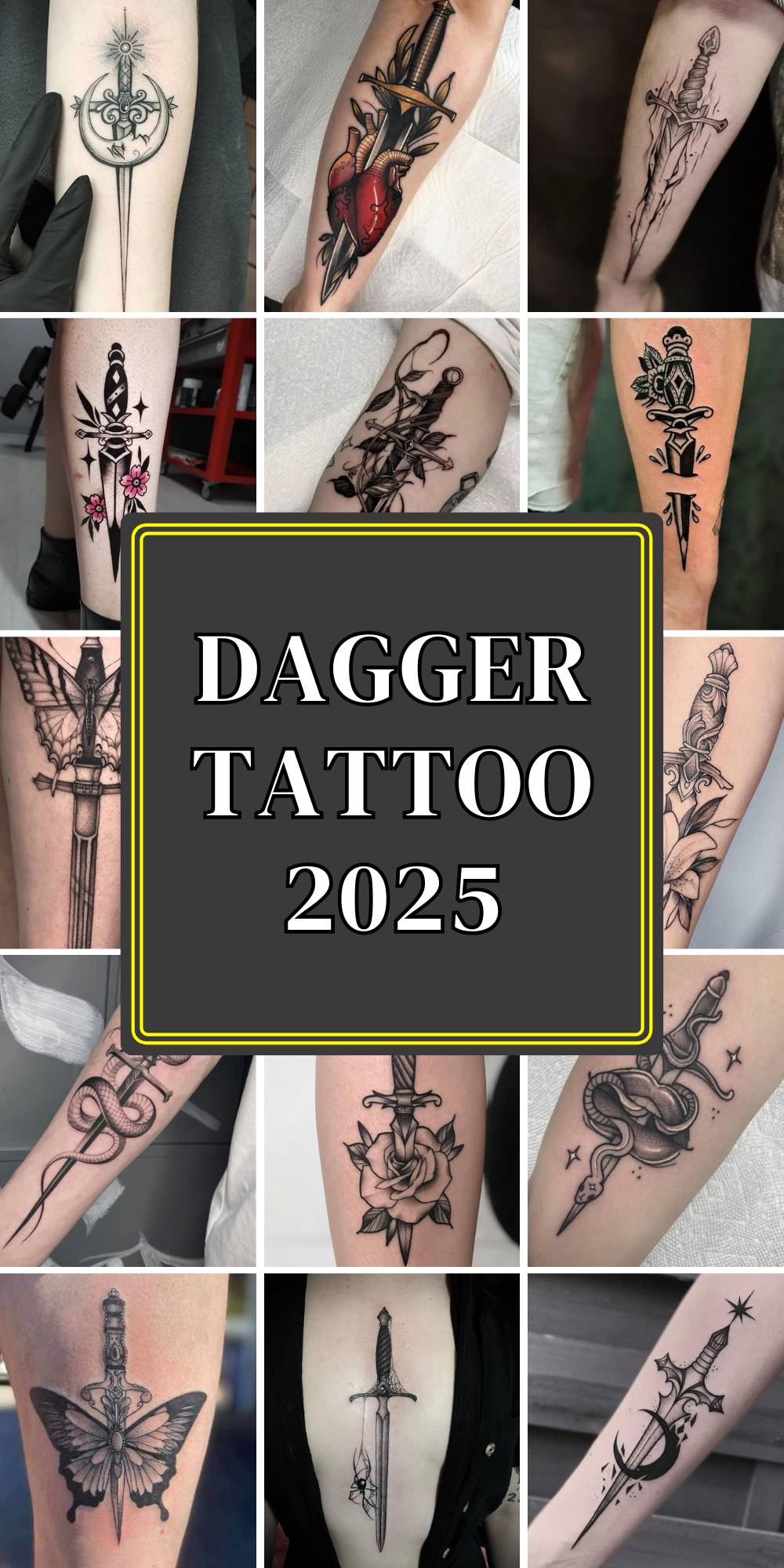 25 Dagger Tattoo Ideas 2025: Bold Stylish Gothic Feminine Floral Snake ...