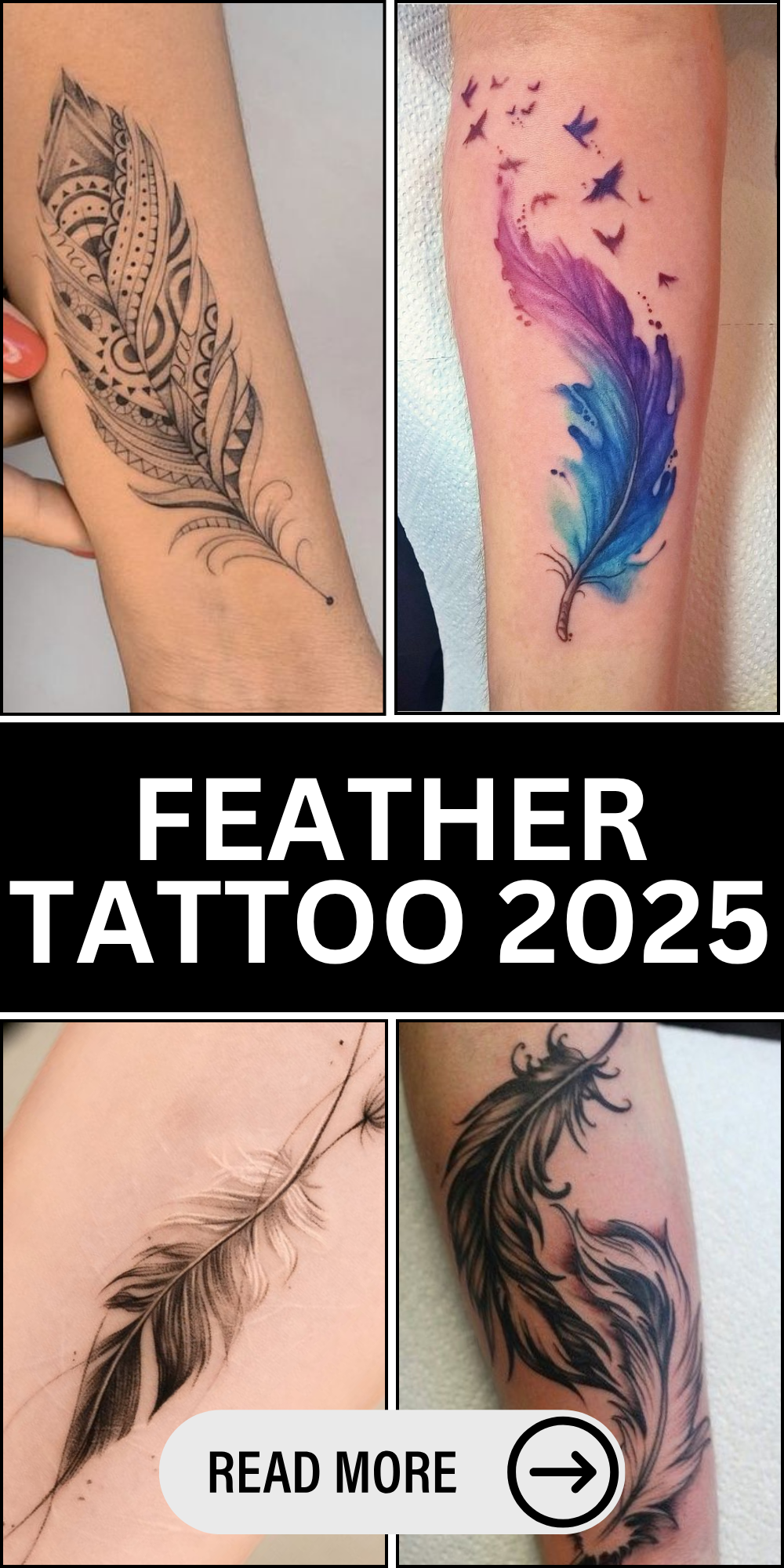 25 Feather Tattoo Ideas 2025 for Women – Stunning Designs for Arm ...
