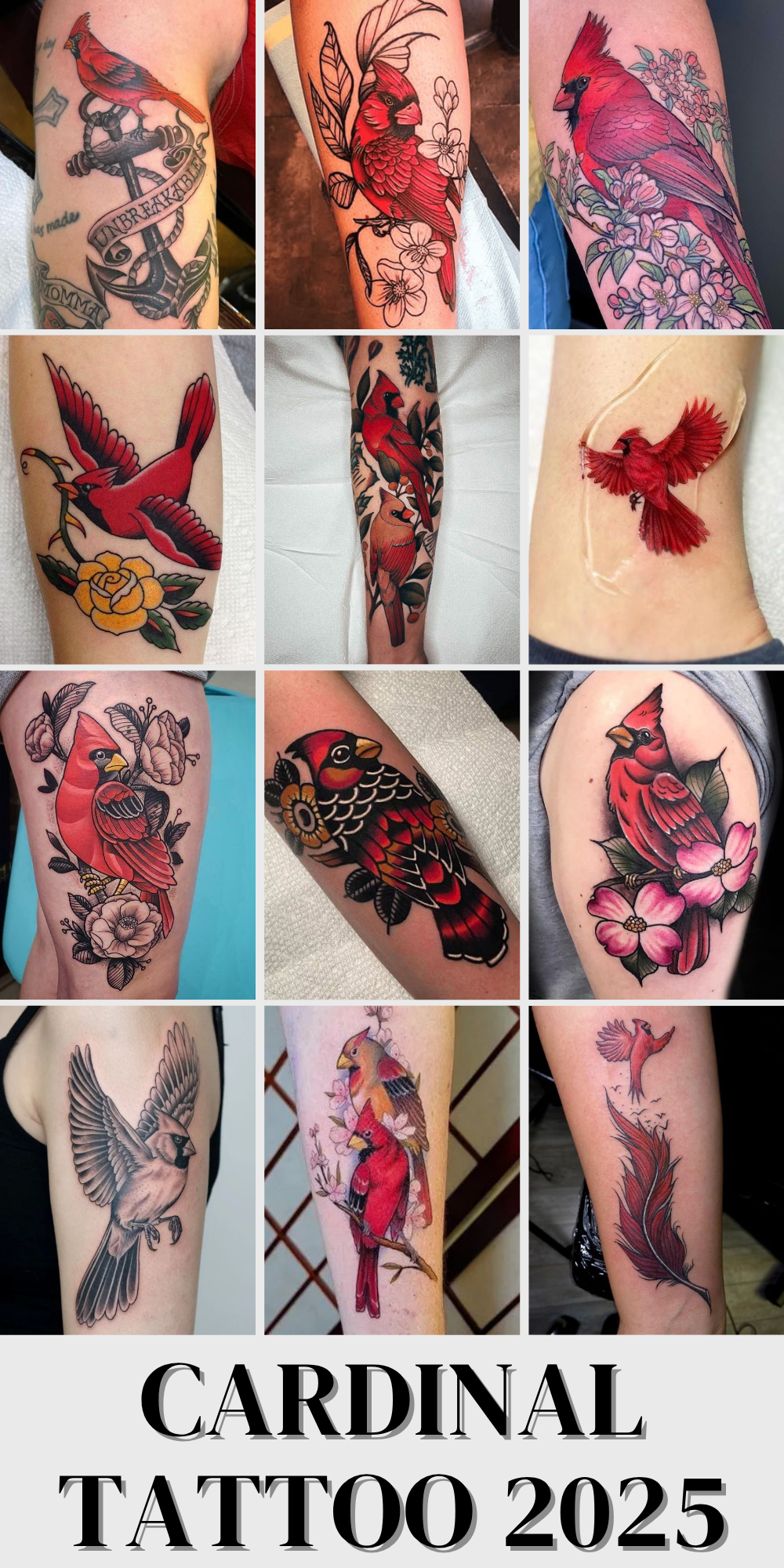 23 Cardinal Tattoo Ideas 2025 with Meaningful Designs for Women, Men ...