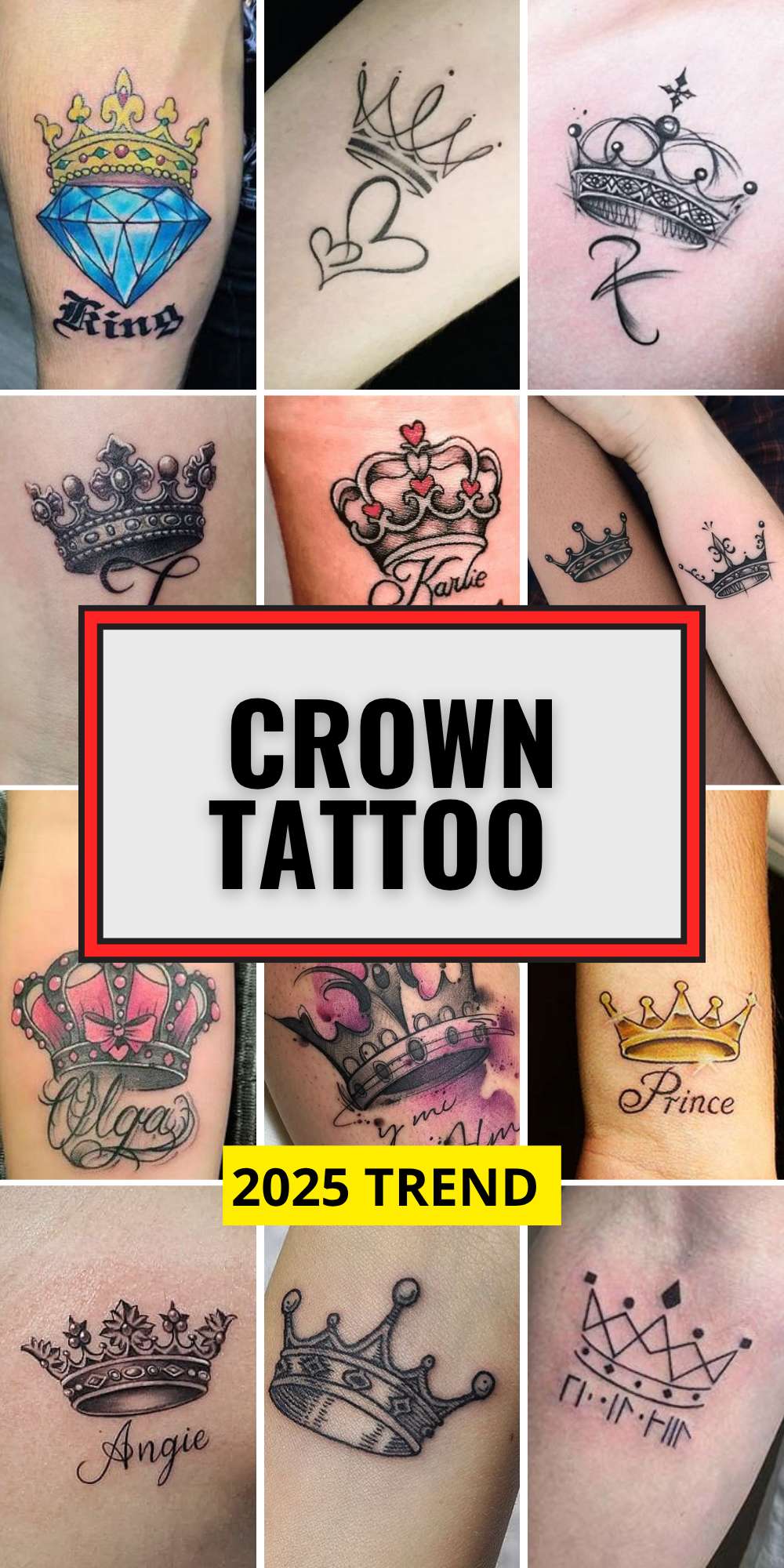 23 Crown Tattoo Ideas 2025 for Women, Men, Couples, and Matching ...