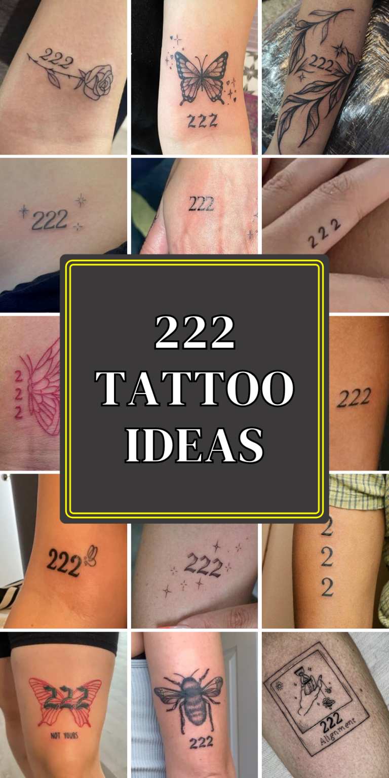 21 Best 222 Tattoo Ideas: Unique Designs, Angel Number Meaning ...