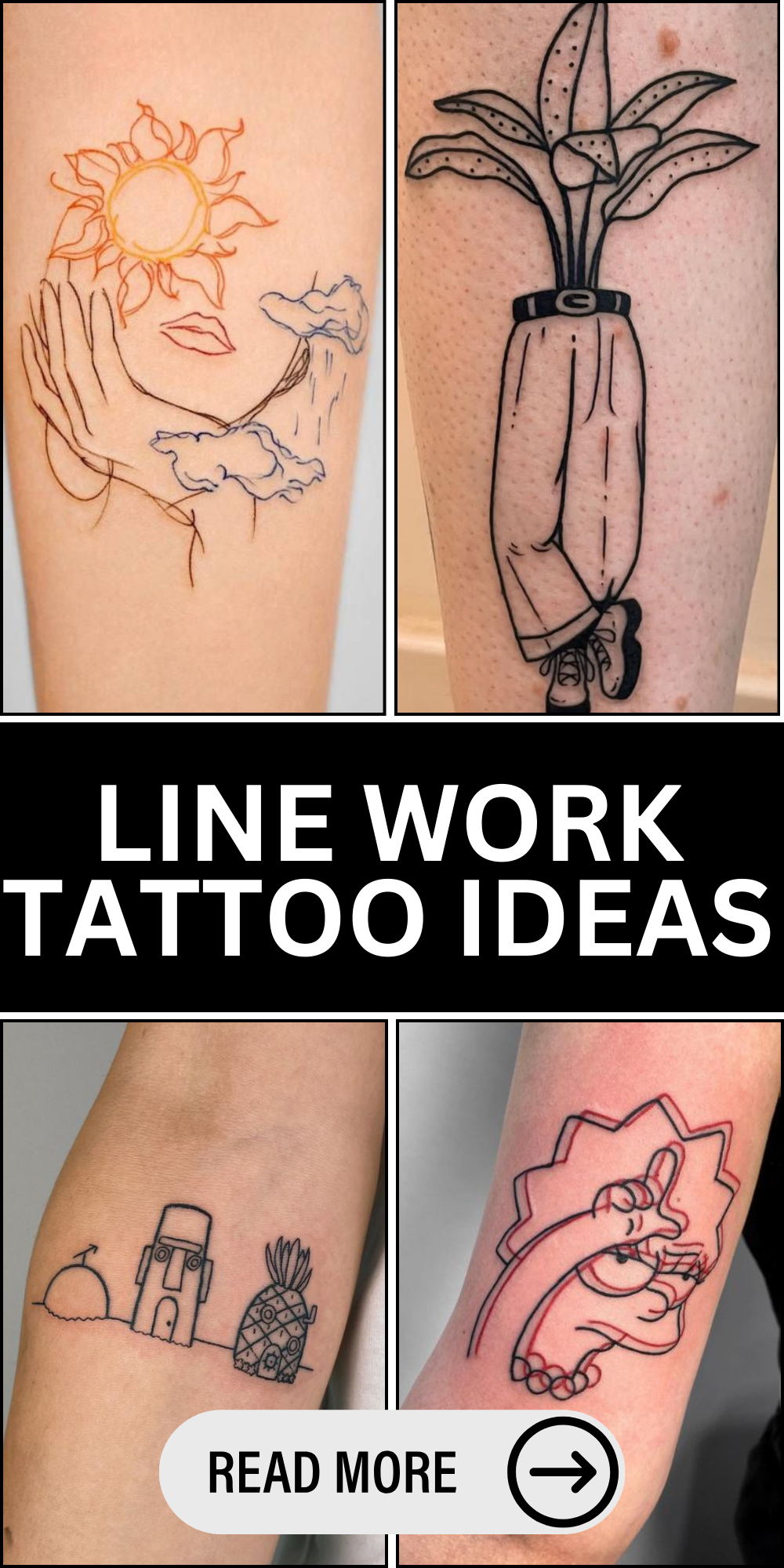 23 Line Work Tattoo Ideas for Women and Men – Modern Fine Line Designs