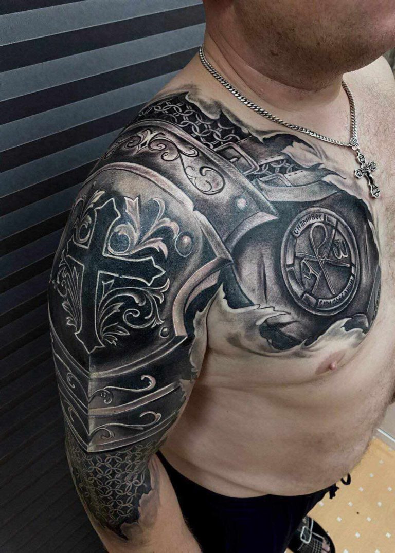 23 Armor Tattoo Ideas for Men and Women That Symbolize Strength and ...