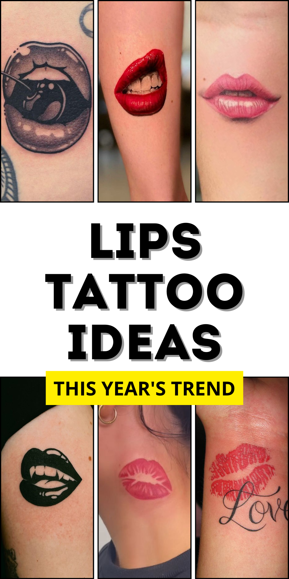 25 Lips Tattoo Ideas for Bold, Flirty, Realistic, and Stylish Designs ...