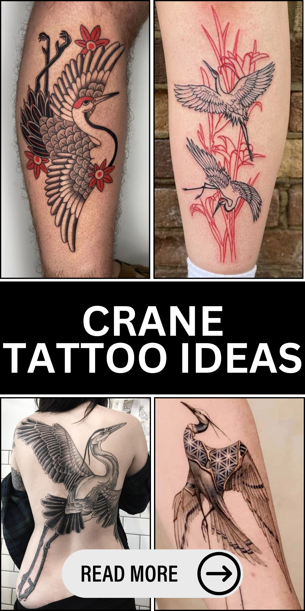 27 Crane Tattoo Ideas for Women and Men – Elegant Designs with Meaning